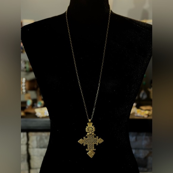 Jewelry | Ethiopian Brass Long Chain Cross Necklace | Poshmark